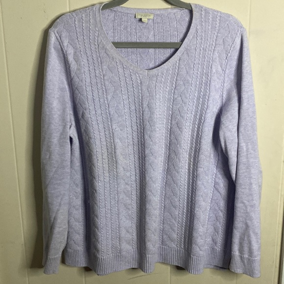 Talbots | Sweaters | Talbots Petite Lilac Cotton Sweater | Poshmark